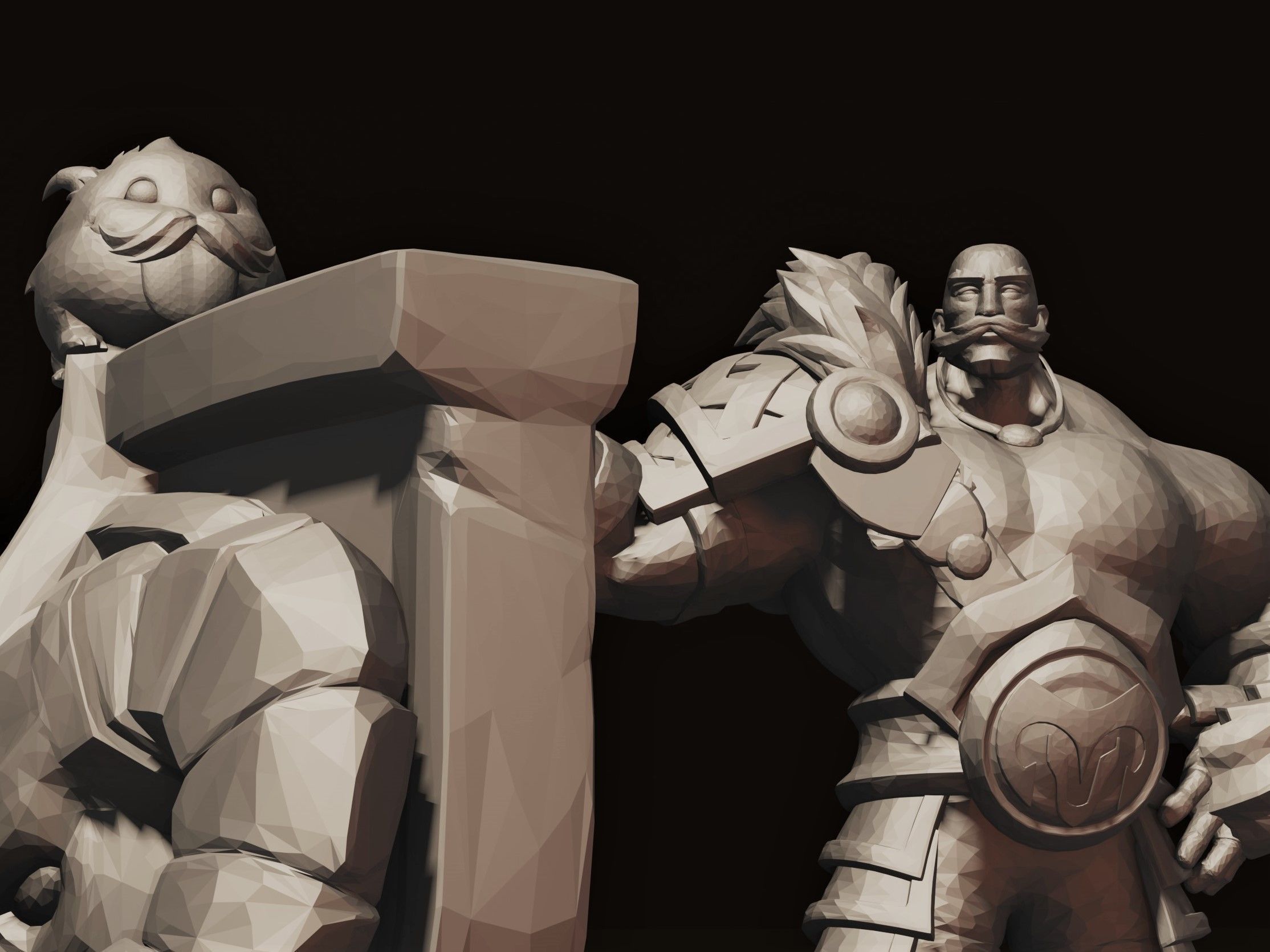 BRAUM WITH STAND AND LOL LOGO free 3D model 3D printable | CGTrader