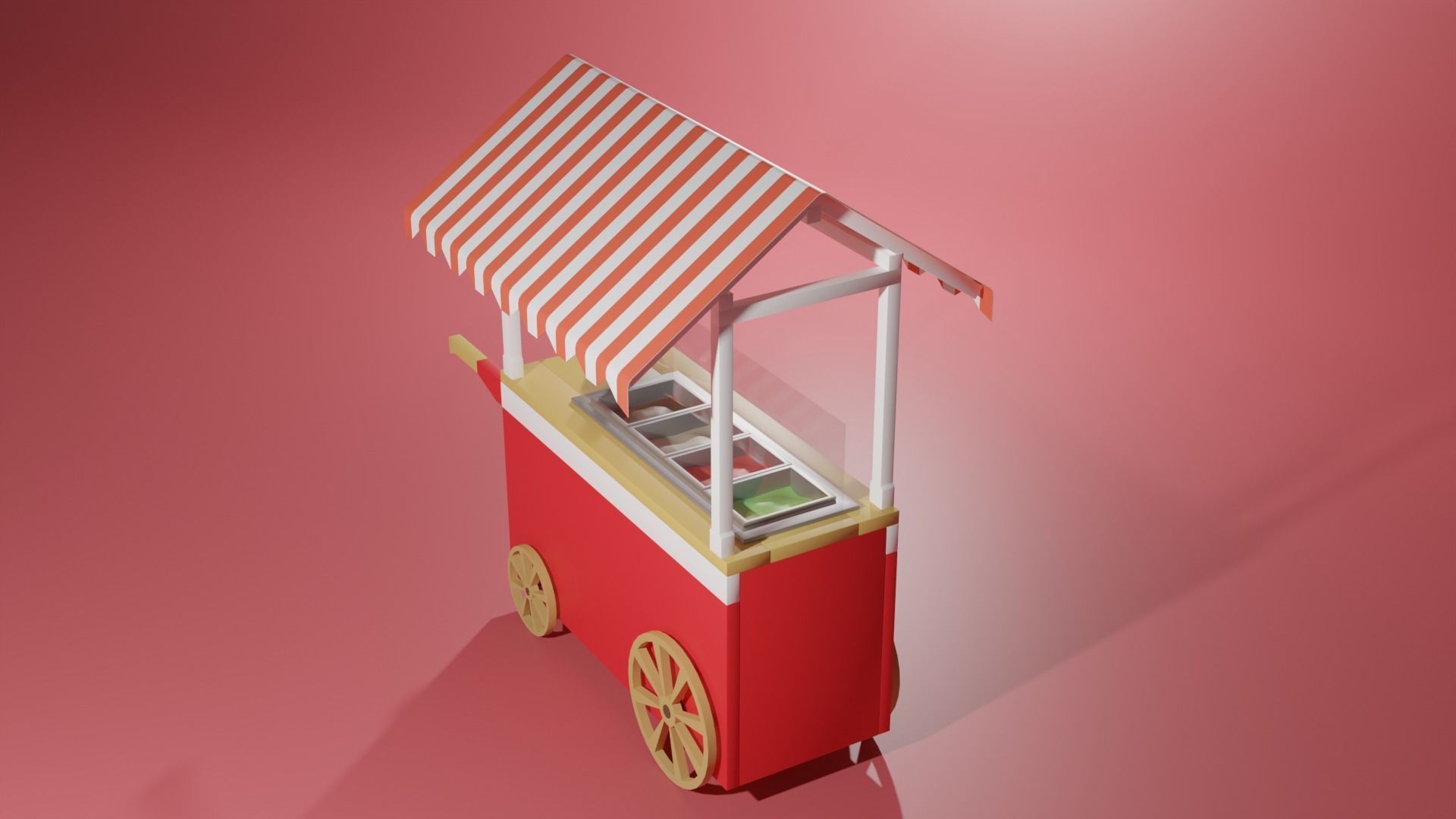 3D model Ice Cream Stand VR / AR / low-poly | CGTrader