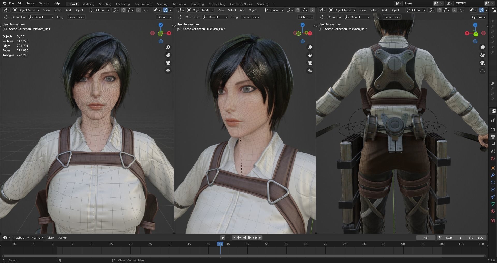 3D model Mikasa Ackerman - Attack on titan Season 4 Part 2 VR / AR ...