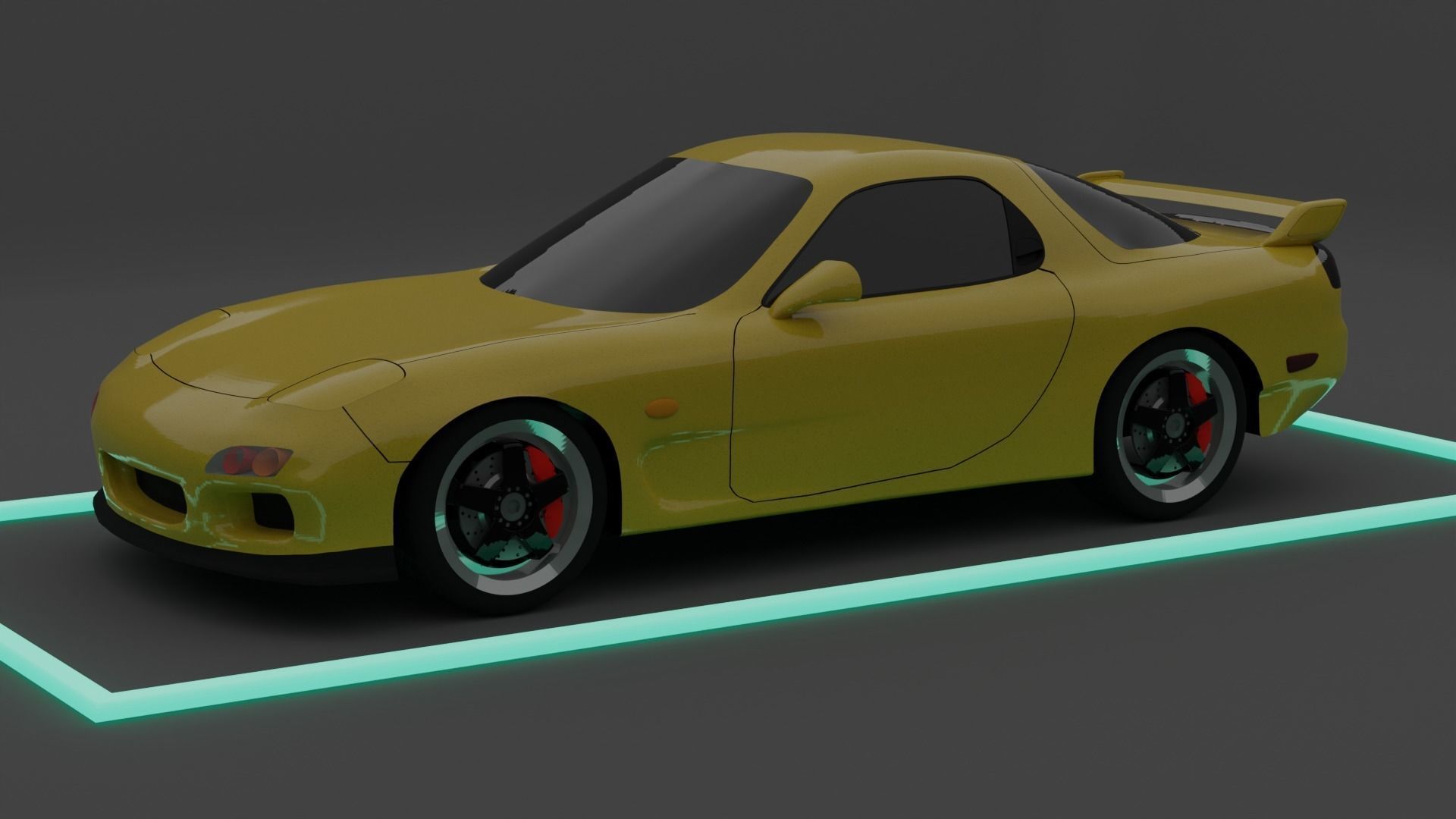 mazda rx7 3D model rigged | CGTrader