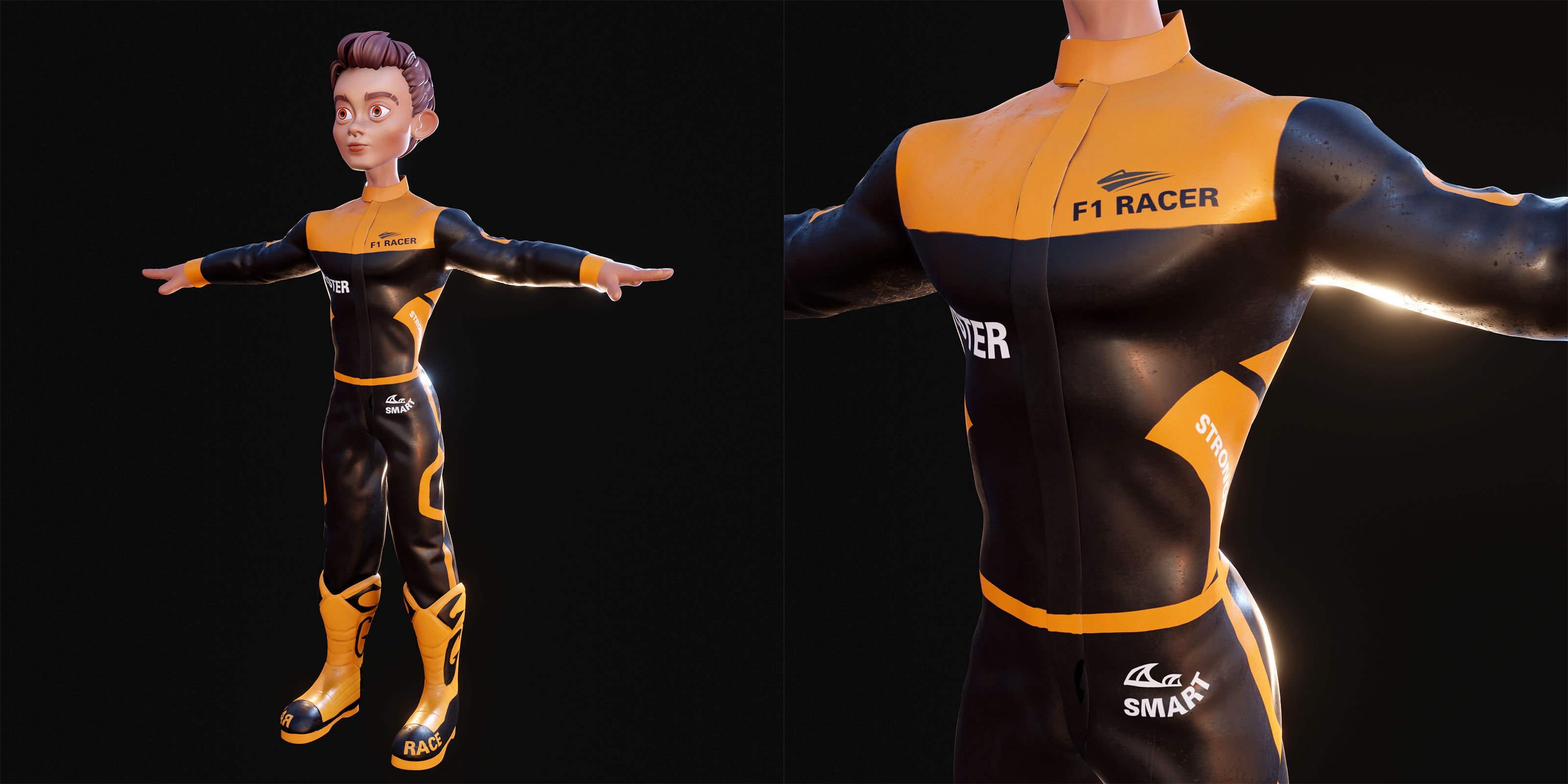 Rigged F1 Male Driver using BlenRig 6 Addon in Blender 3 3D model ...