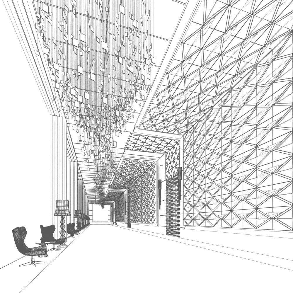 Banquet hall front room 3D model | CGTrader