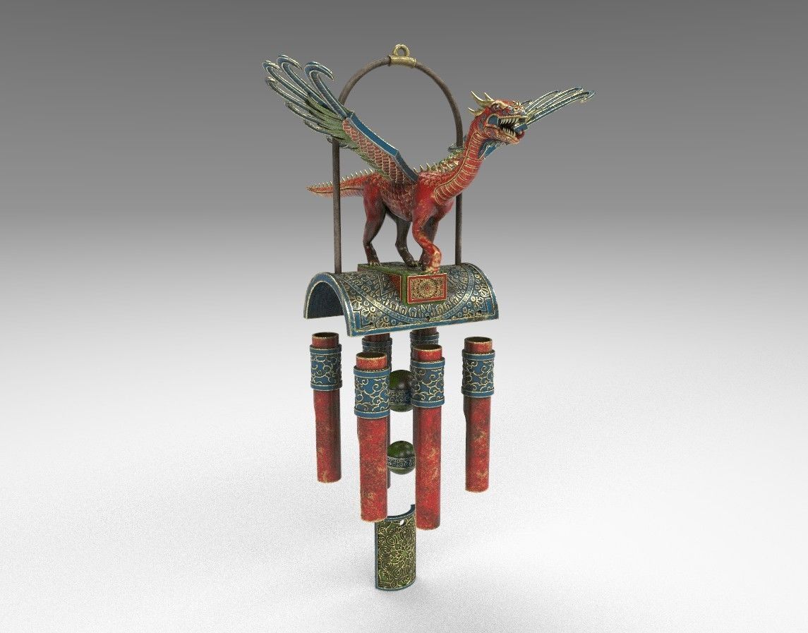 Dragon Wind Chime 3D model | CGTrader