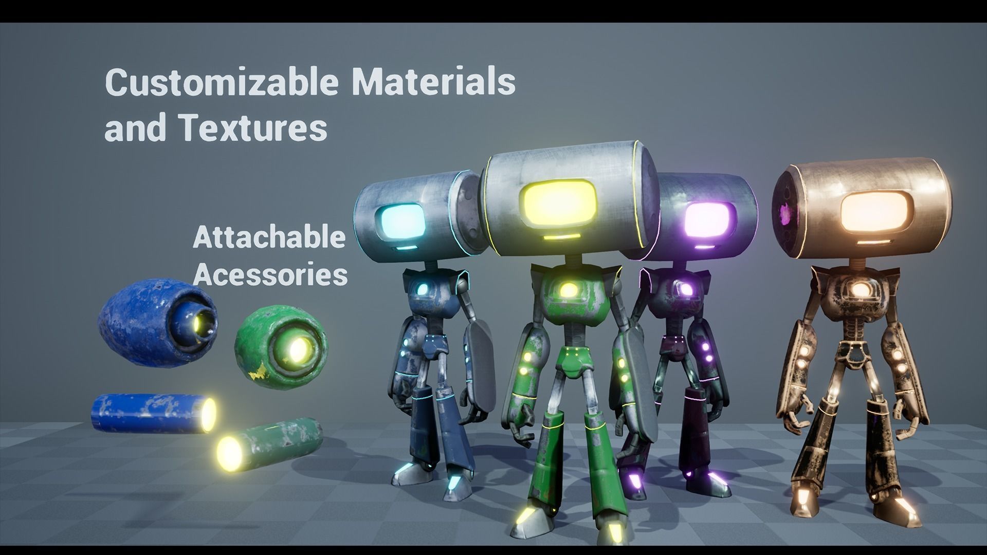 3D model Customizable Robot Pack 3 - Robert VR / AR / low-poly | CGTrader