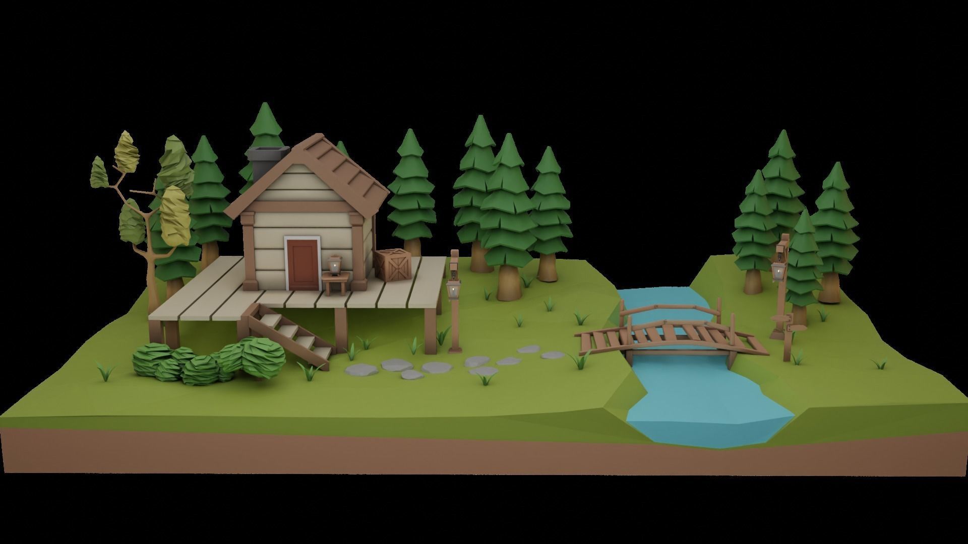 Low poly House in forest free VR / AR / low-poly 3D model | CGTrader