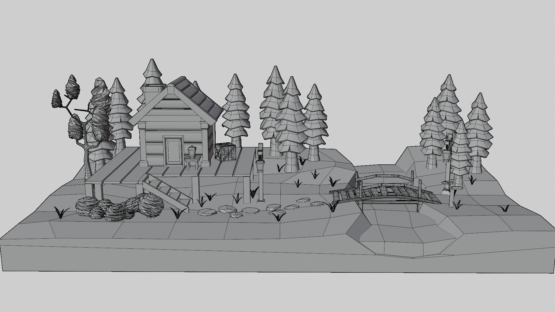 Low poly House in forest free VR / AR / low-poly 3D model | CGTrader