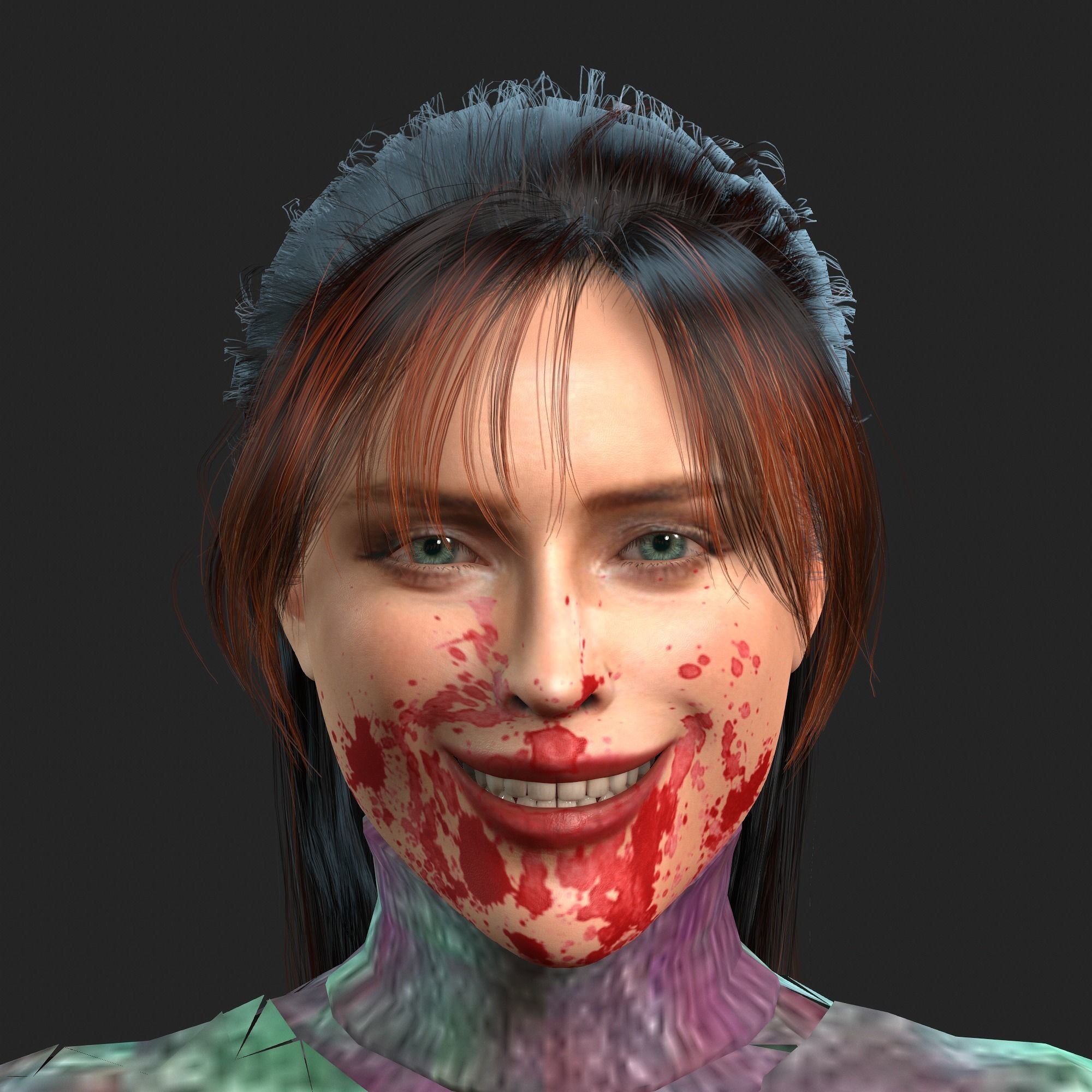 3D model Amber Heard zombie 3D Rigged model ready for animation VR / AR ...