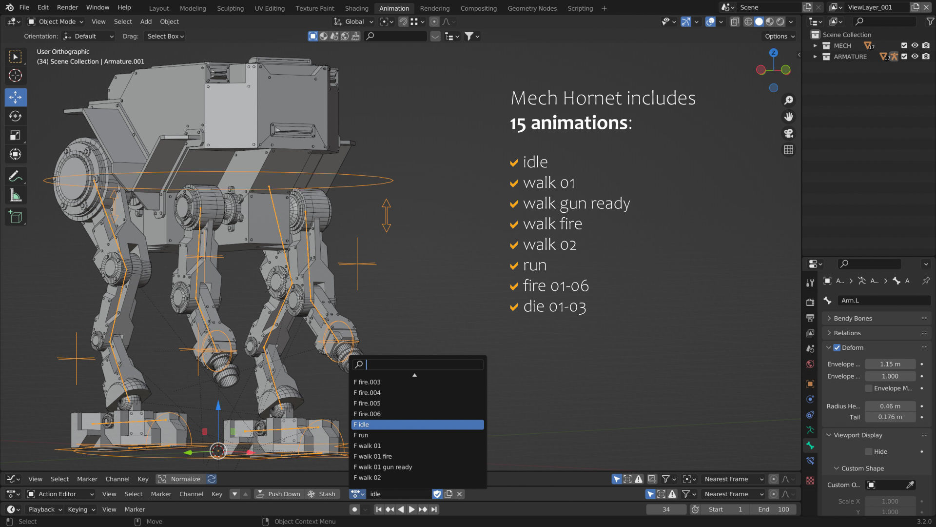 3D model Mech 06 - Raptor VR / AR / low-poly | CGTrader