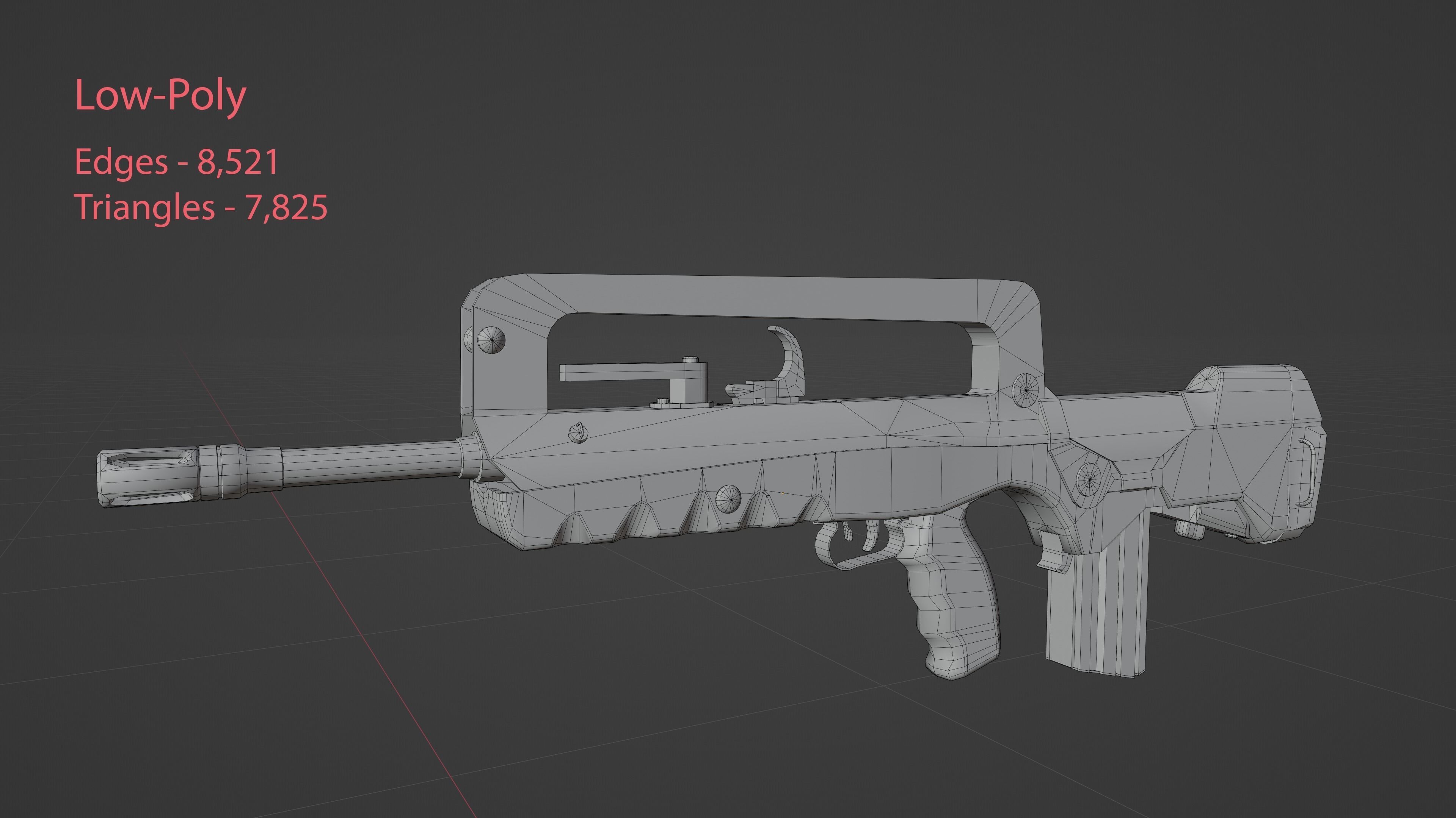 3D model FAMAS F1 Rifle Game Ready Midle-poly and Low-poly VR / AR ...