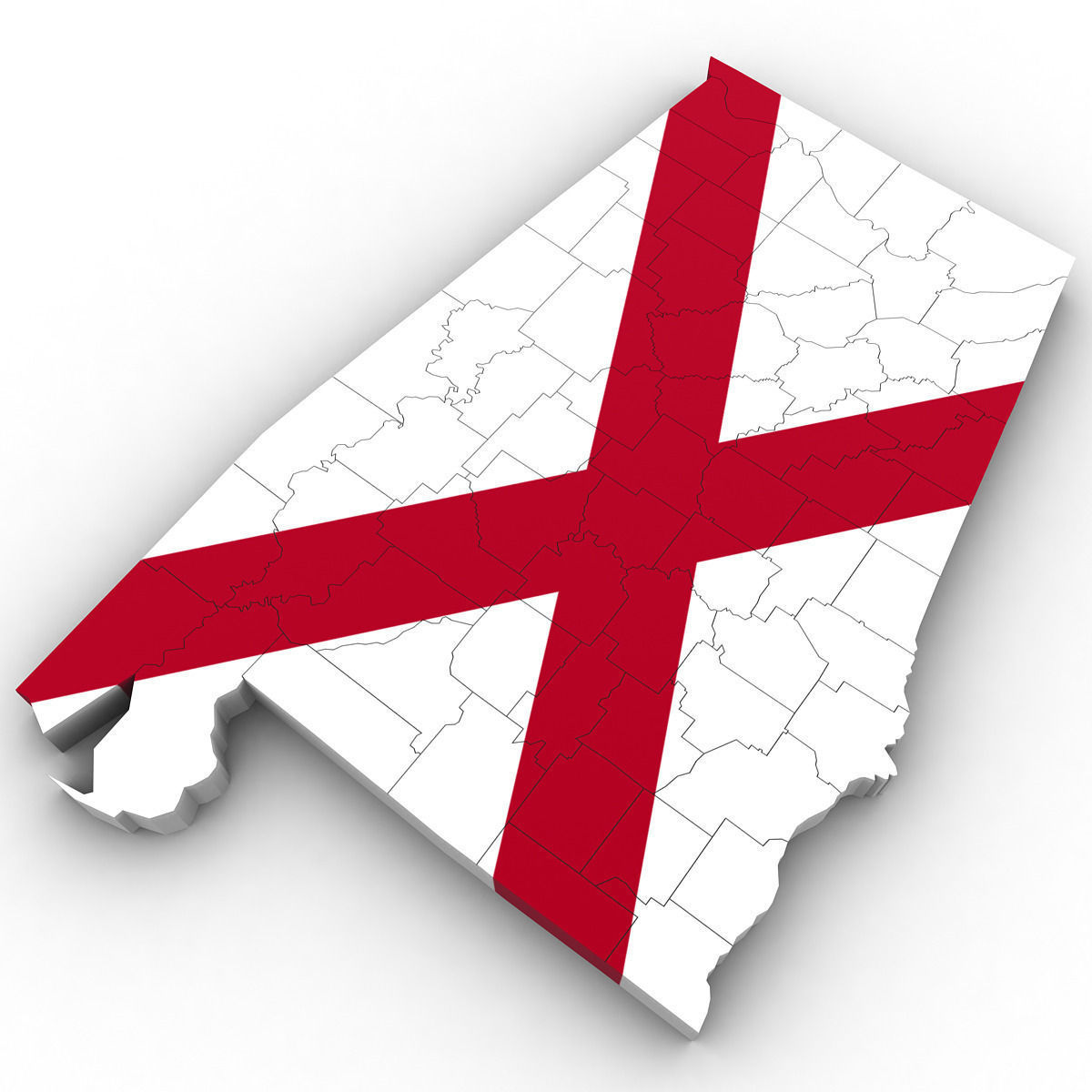 Alabama Political Map 3D model | CGTrader