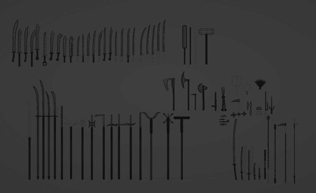 Japanese and Chinese Weapon Pack 3D model rigged | CGTrader