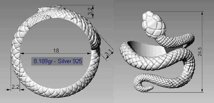 Snake ring 3d model for 3d printing 3D print model 3D model 3D ...