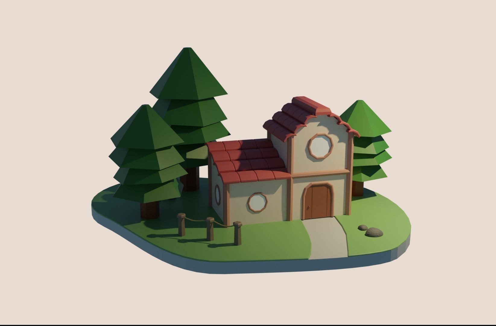 Simple modeling house 3D model | CGTrader