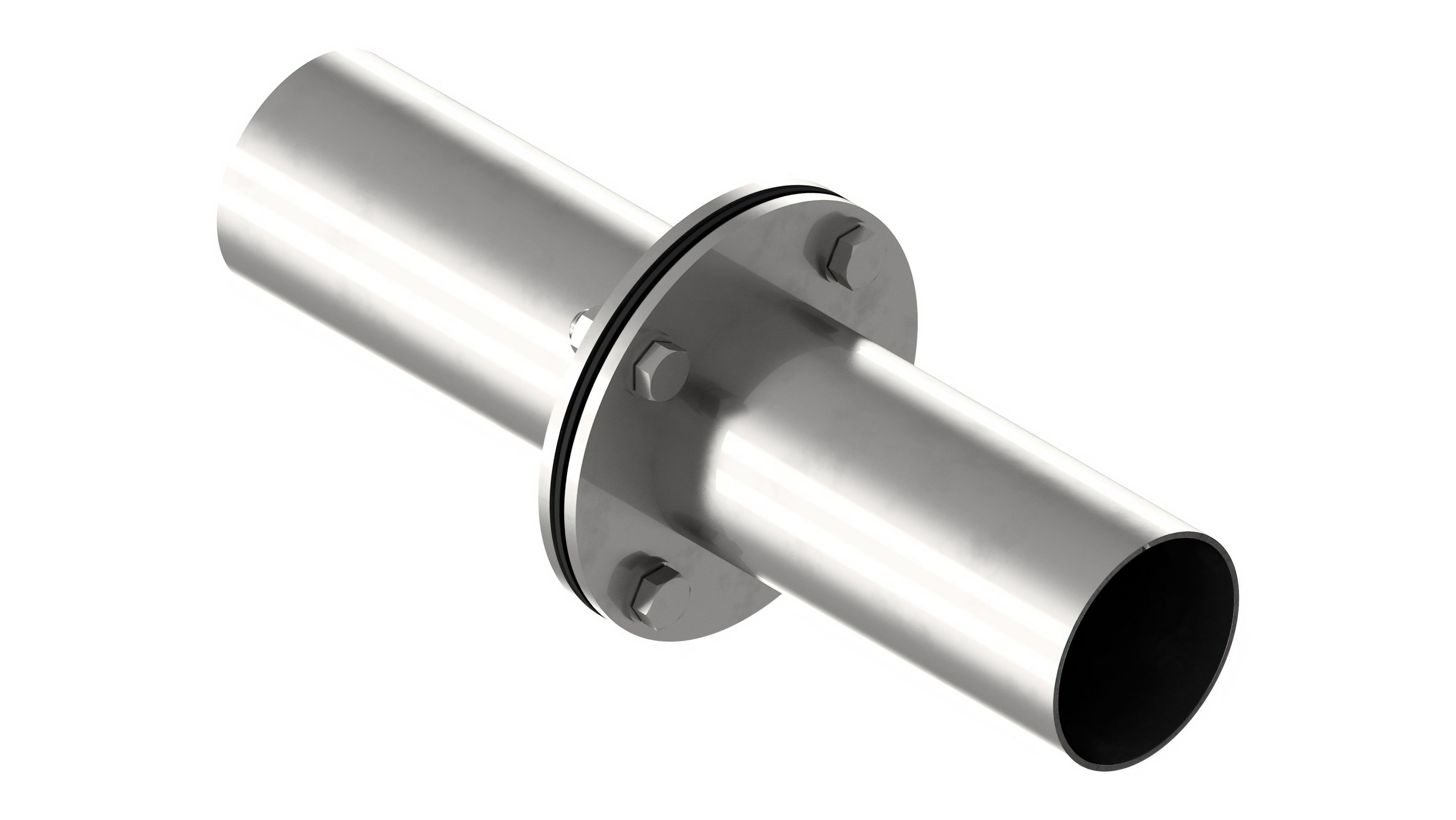Flange with gasket and pipe - DN 100 3D model | CGTrader