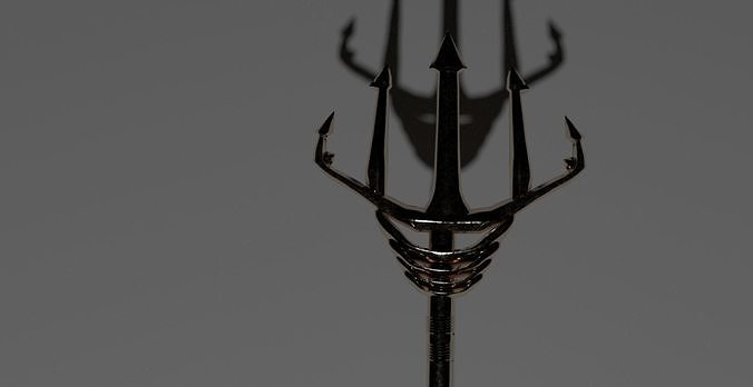 Trident shadow of sword on wall 3D model | CGTrader