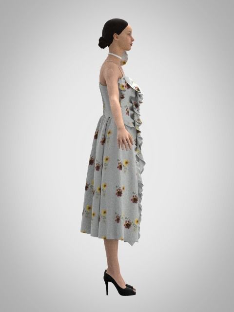 print dress 3D model | CGTrader