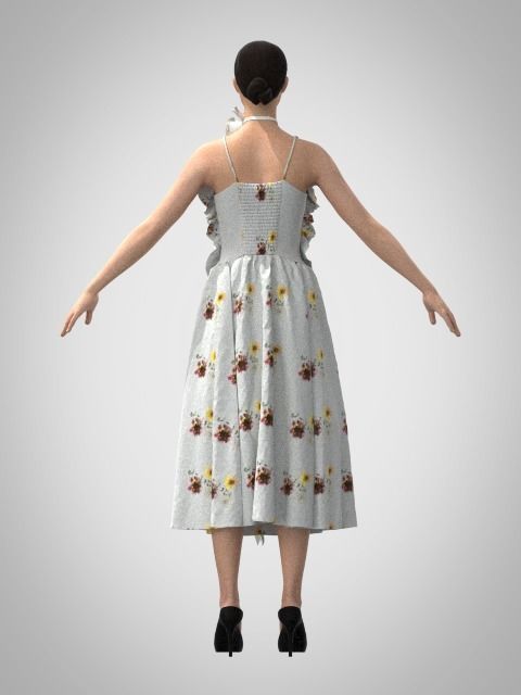 print dress 3D model | CGTrader