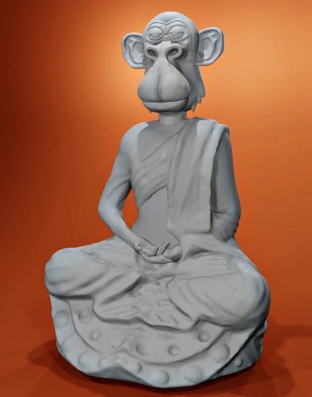 Ape Monk NFT Meditation Monkey 3D model 3D printable | CGTrader
