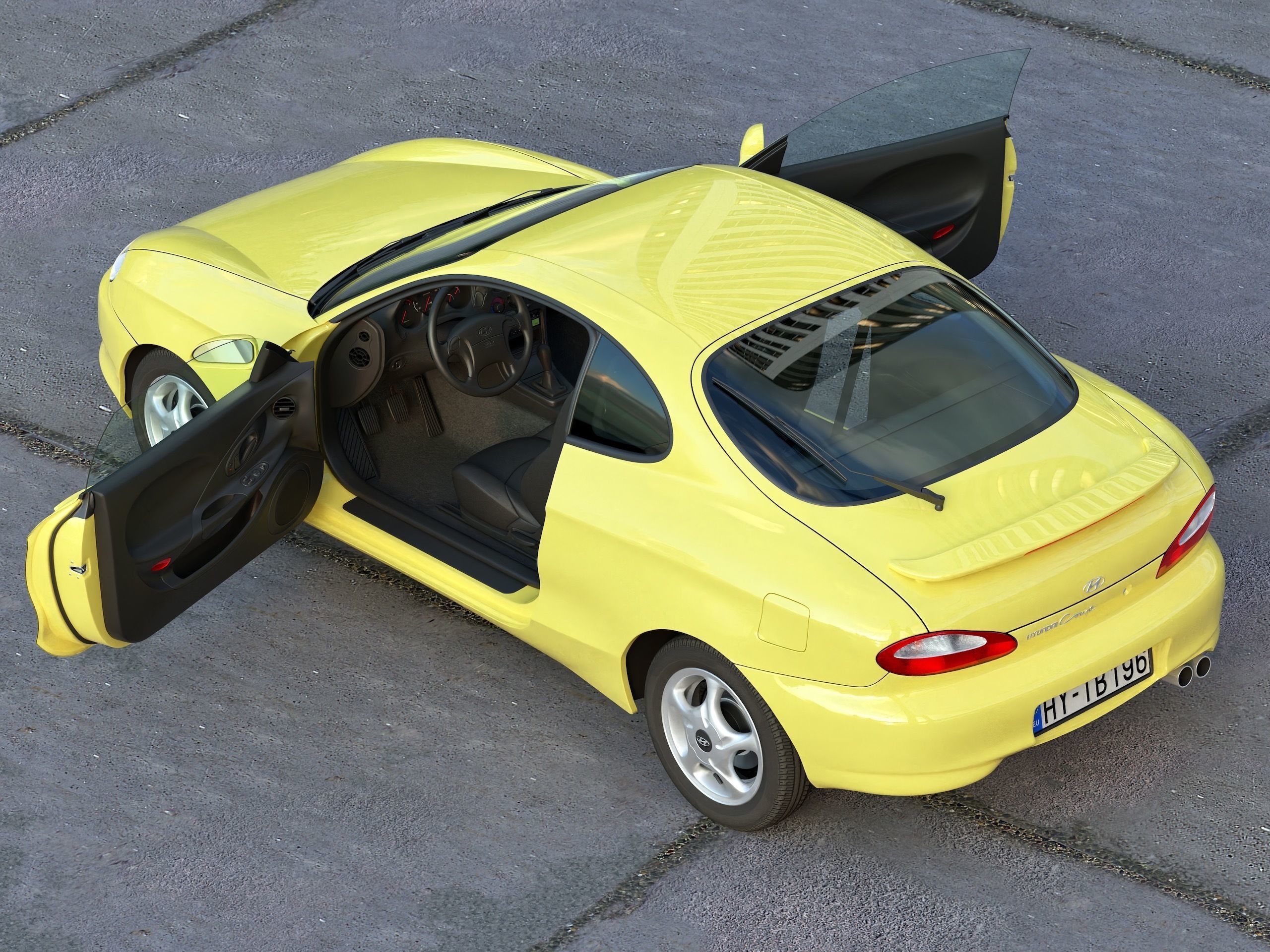 Hyundai Tiburon Coupe 1996 3D model animated rigged | CGTrader