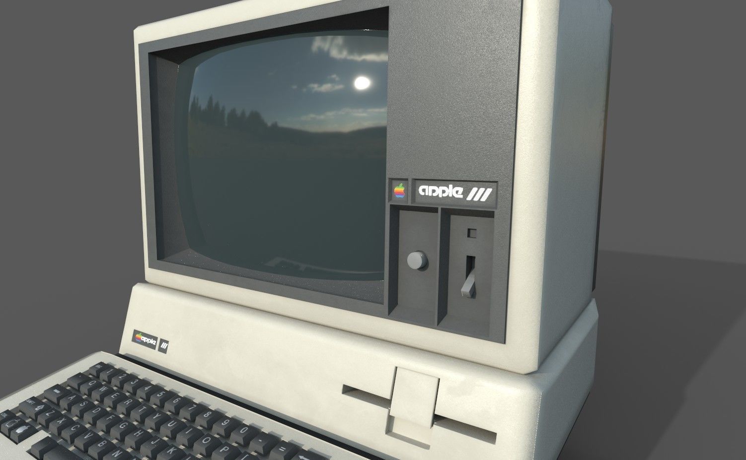 3D model Apple 3 computer - PBR Game Ready model VR / AR / low-poly ...