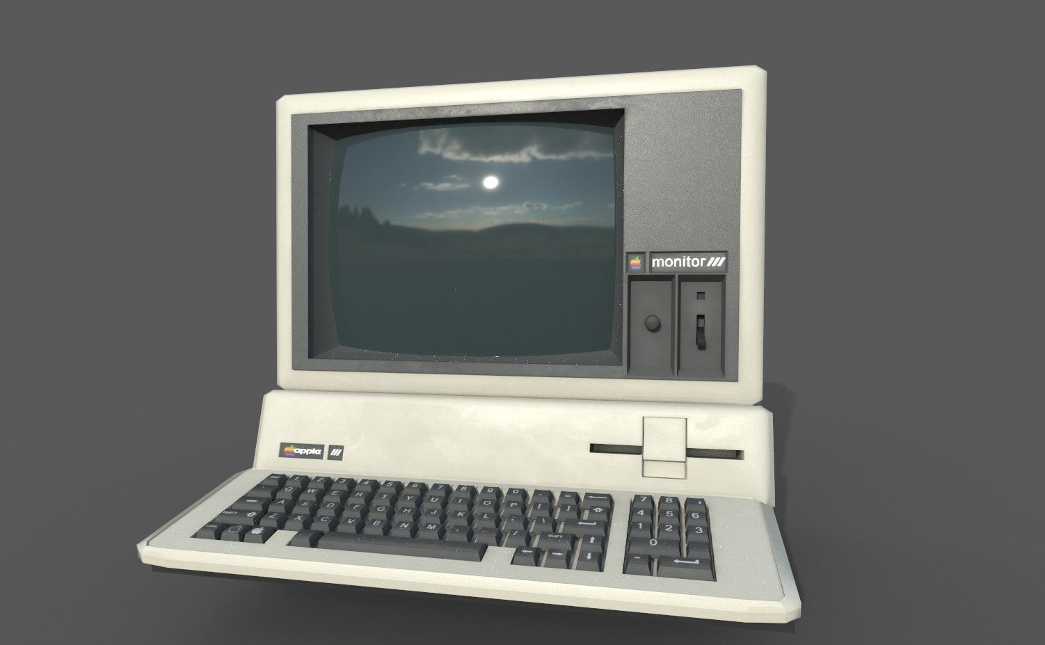 3D model Apple 3 computer - PBR Game Ready model VR / AR / low-poly ...