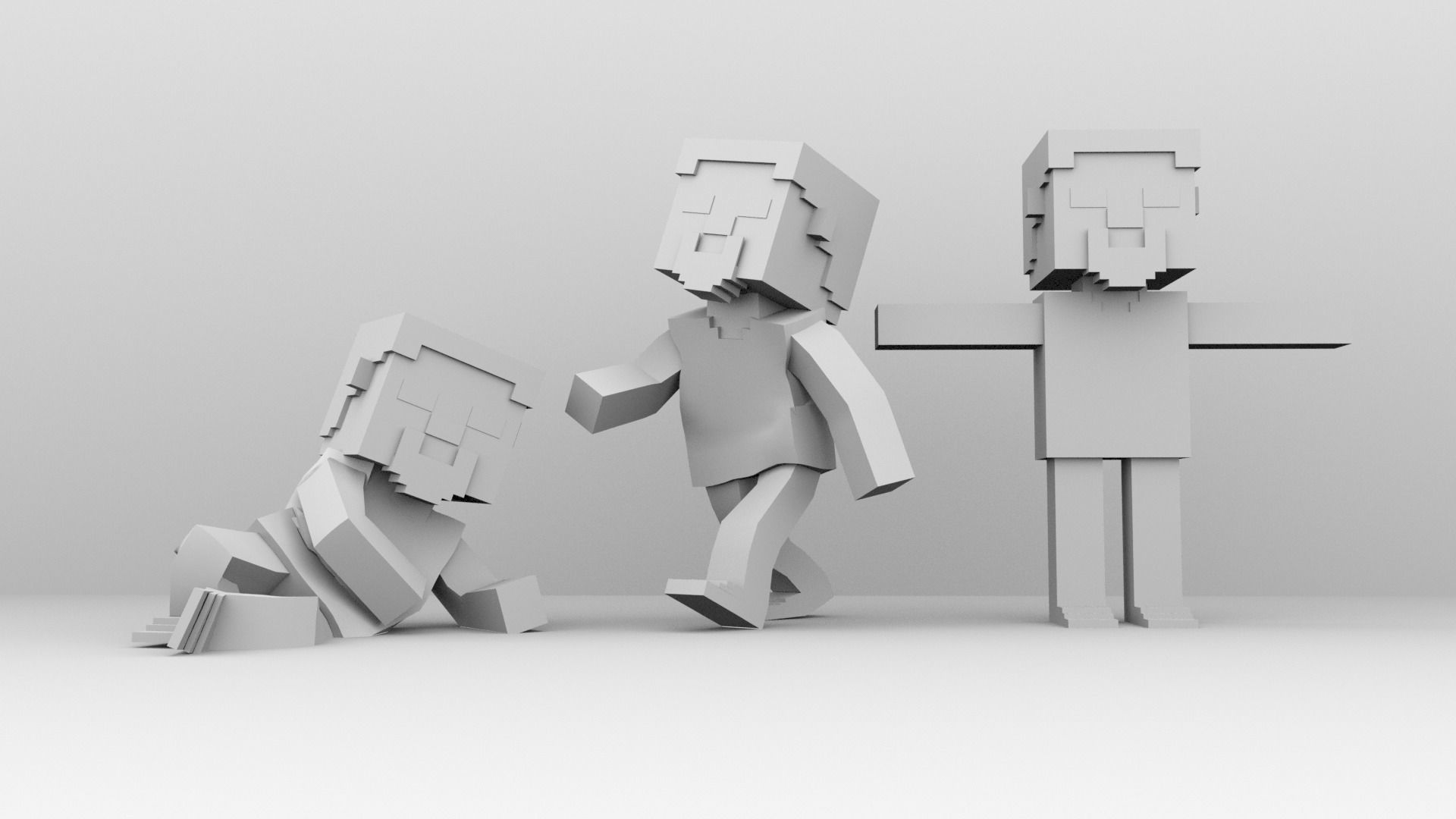 3D model Minecraft 3D Character Series VR / AR / low-poly | CGTrader
