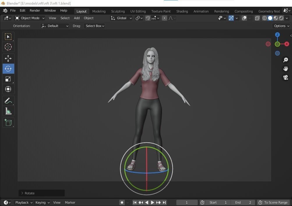 Nft girls 3D model rigged | CGTrader