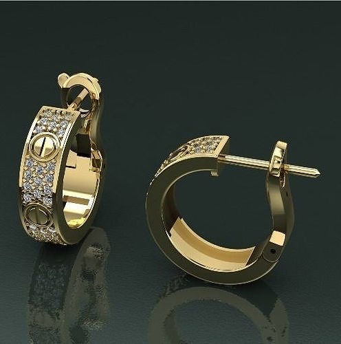 Earrings Model 1596 3D model 3D printable | CGTrader