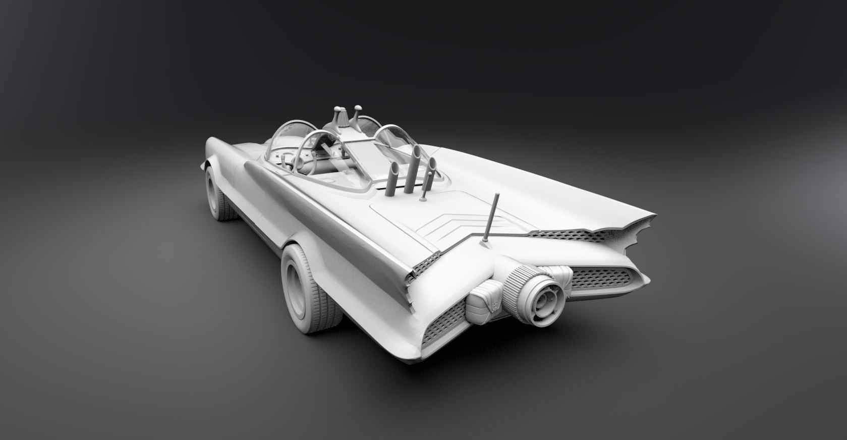 Batmobile 1960 Scale model 3D model 3D printable | CGTrader
