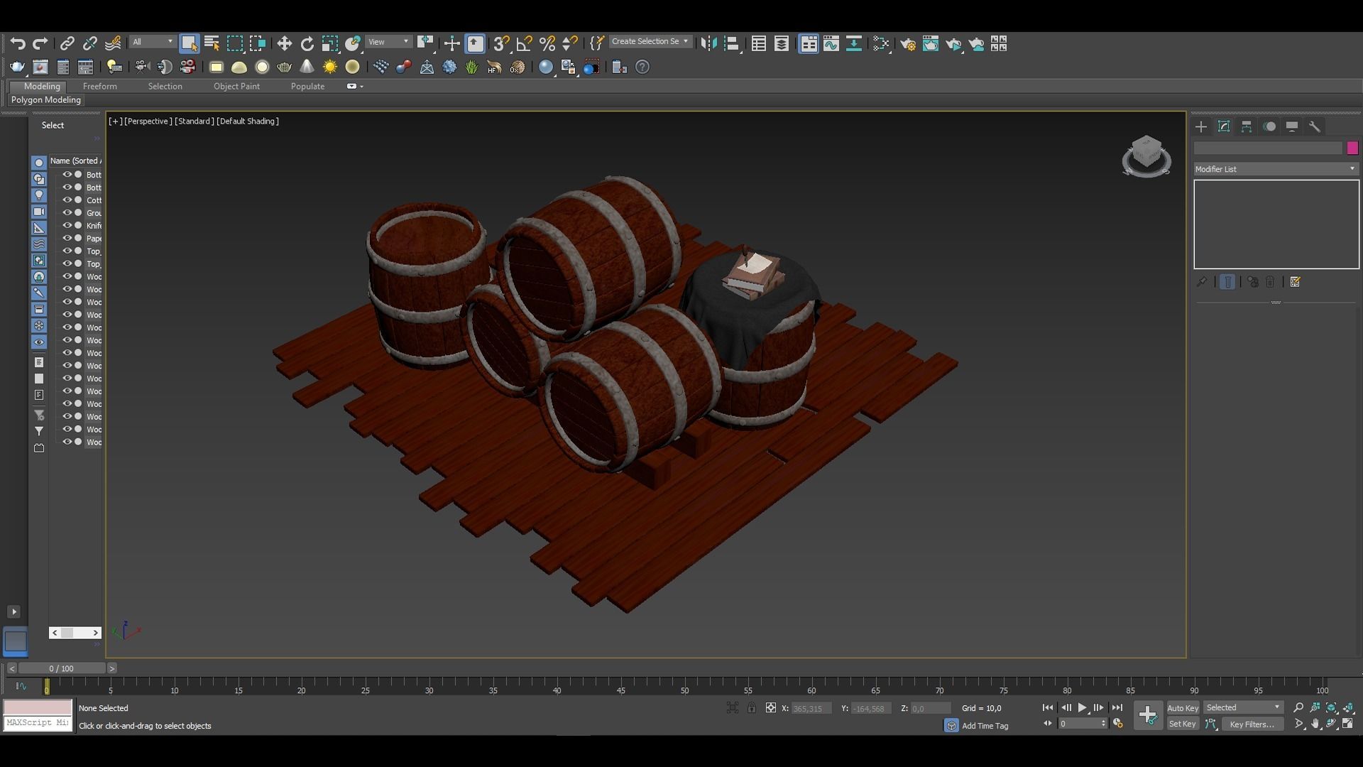 3D model Wooden Barrel - Game Assets - Wine Barrel VR / AR / low-poly ...