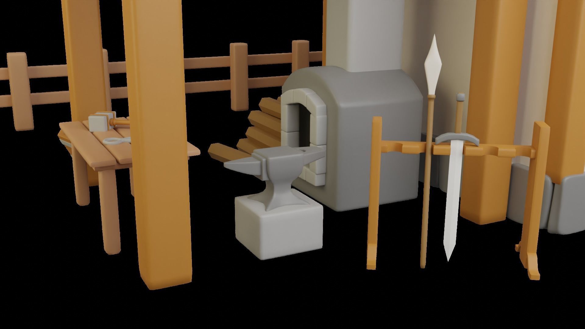 Low poly Blacksmith House free VR / AR / low-poly 3D model | CGTrader