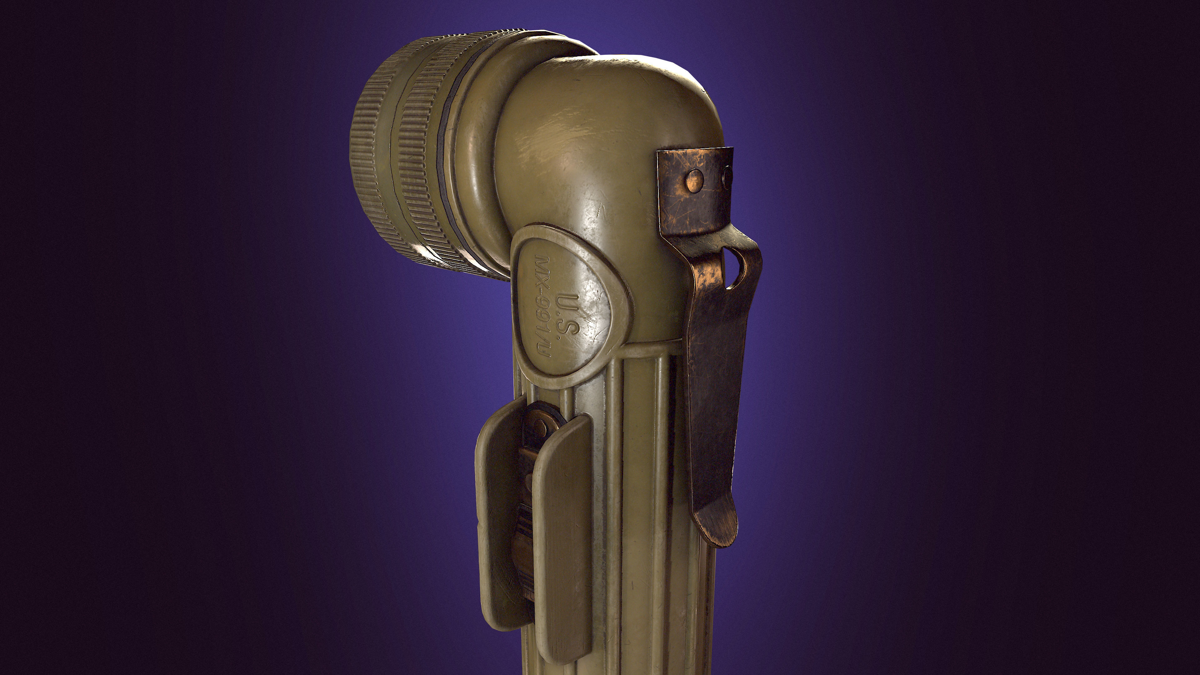 3D model USA old Flashlight Low Poly PBR 2K VR / AR / low-poly | CGTrader