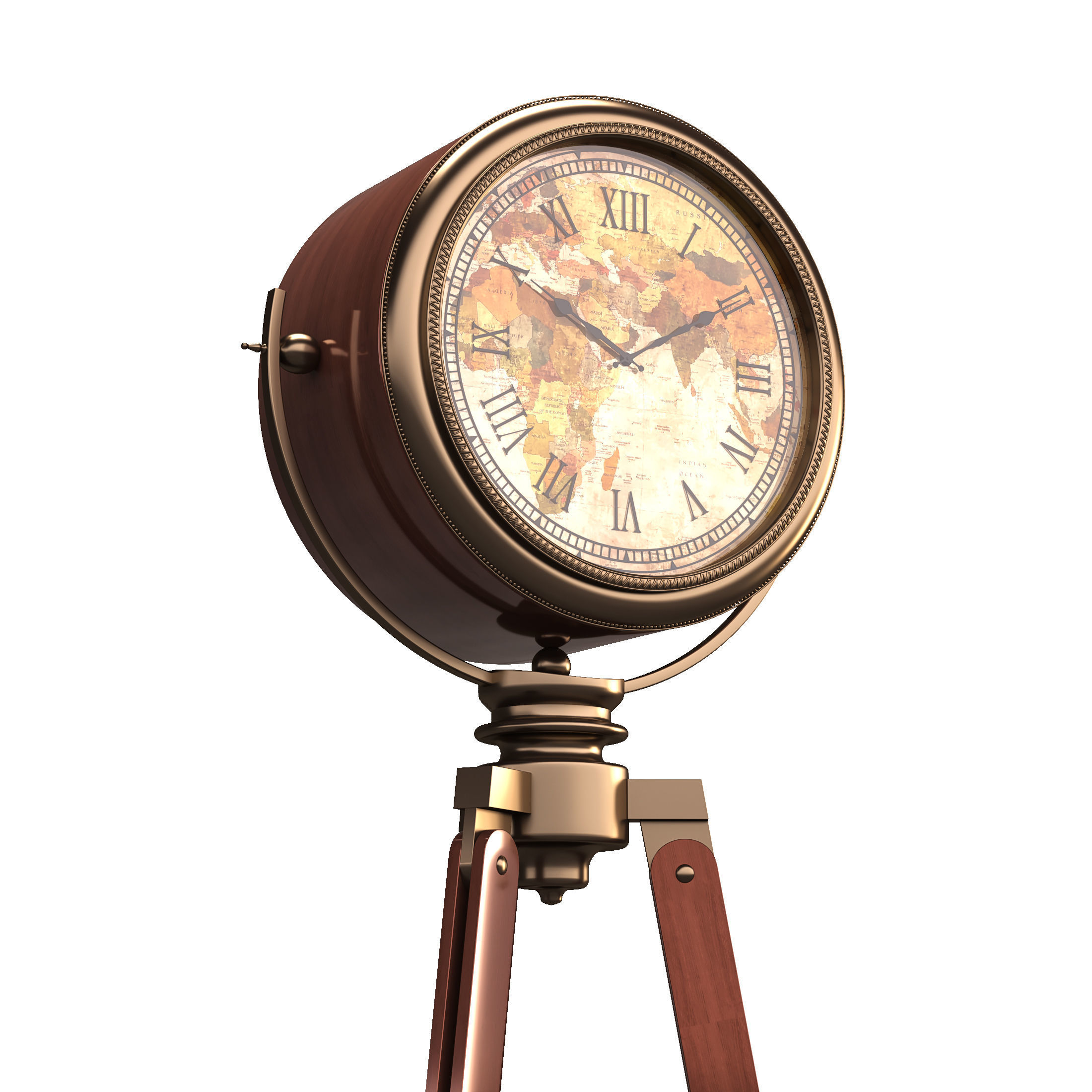 Tripod Antique Clock 3D model | CGTrader