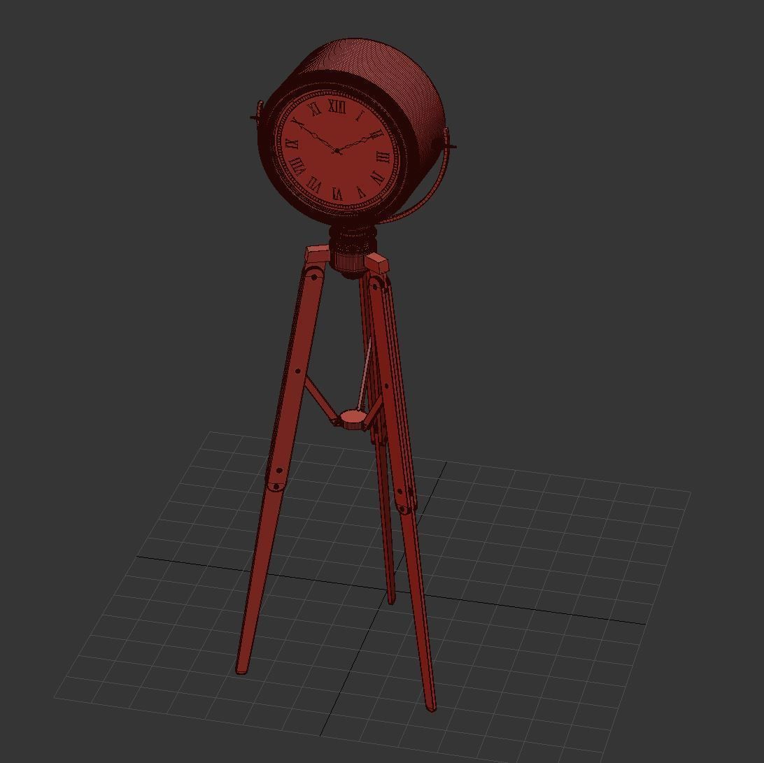 Tripod Antique Clock 3D model | CGTrader