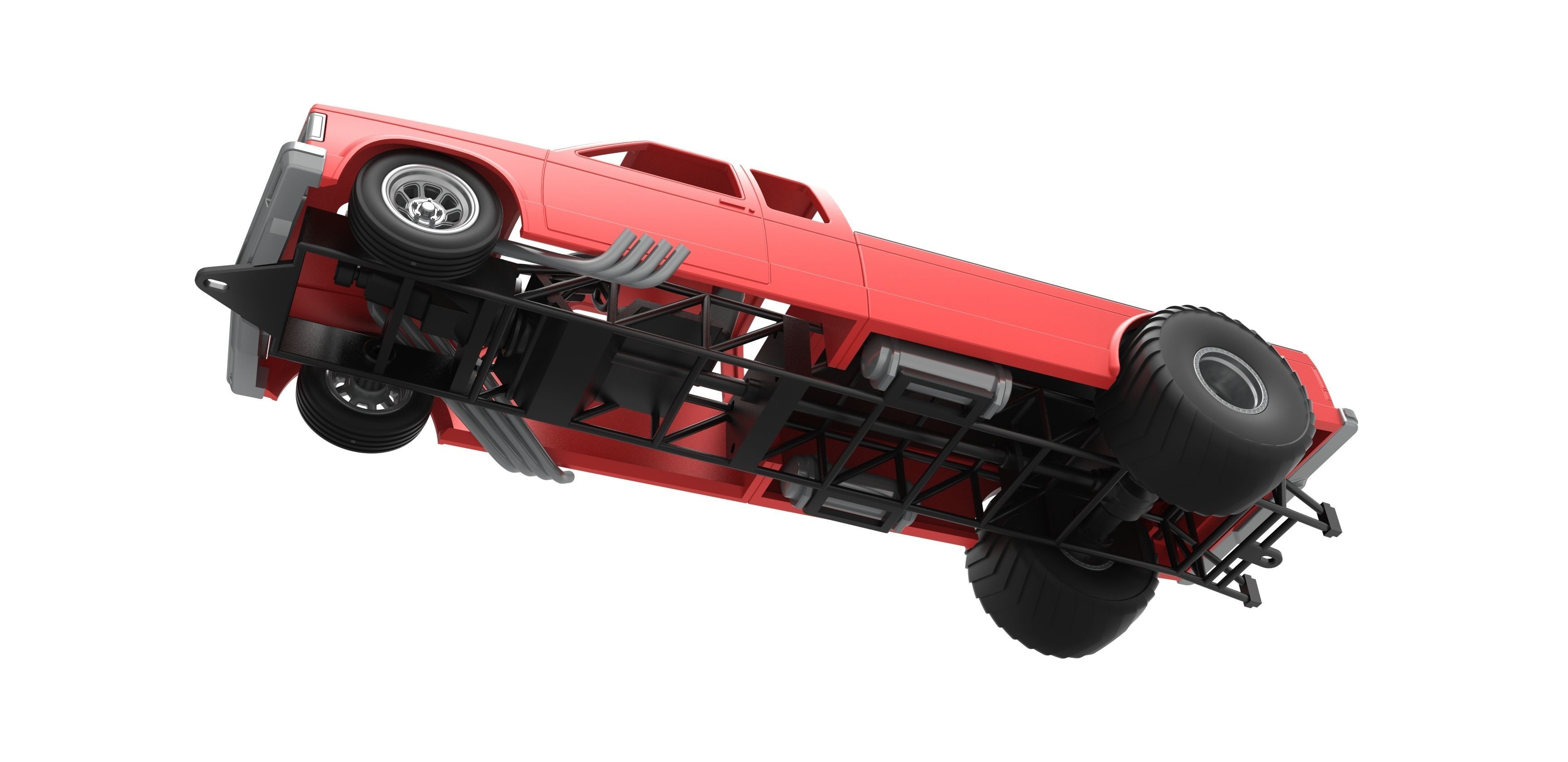 Pulling truck 2wd 2 Scale 1 to 25 3D model 3D printable | CGTrader