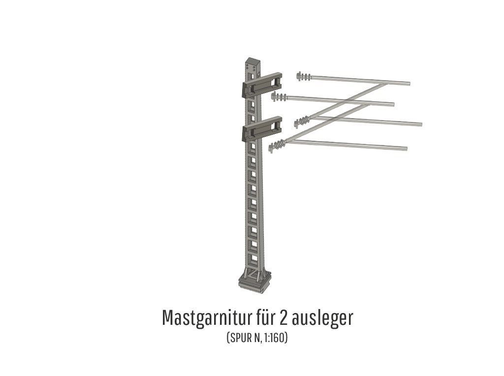 CAT-0103 Catenary Germany set of 10 items in N-scale 3D model 3D ...