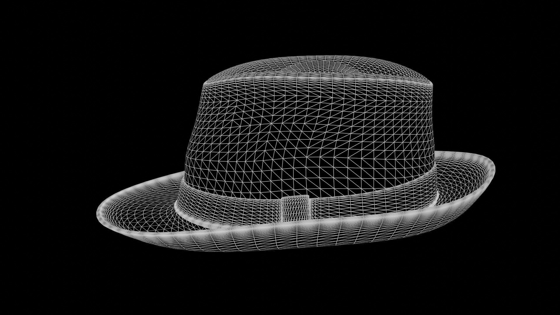3D model Fedora hat 3 Realistic materials pack unlimited colors VR / AR ...