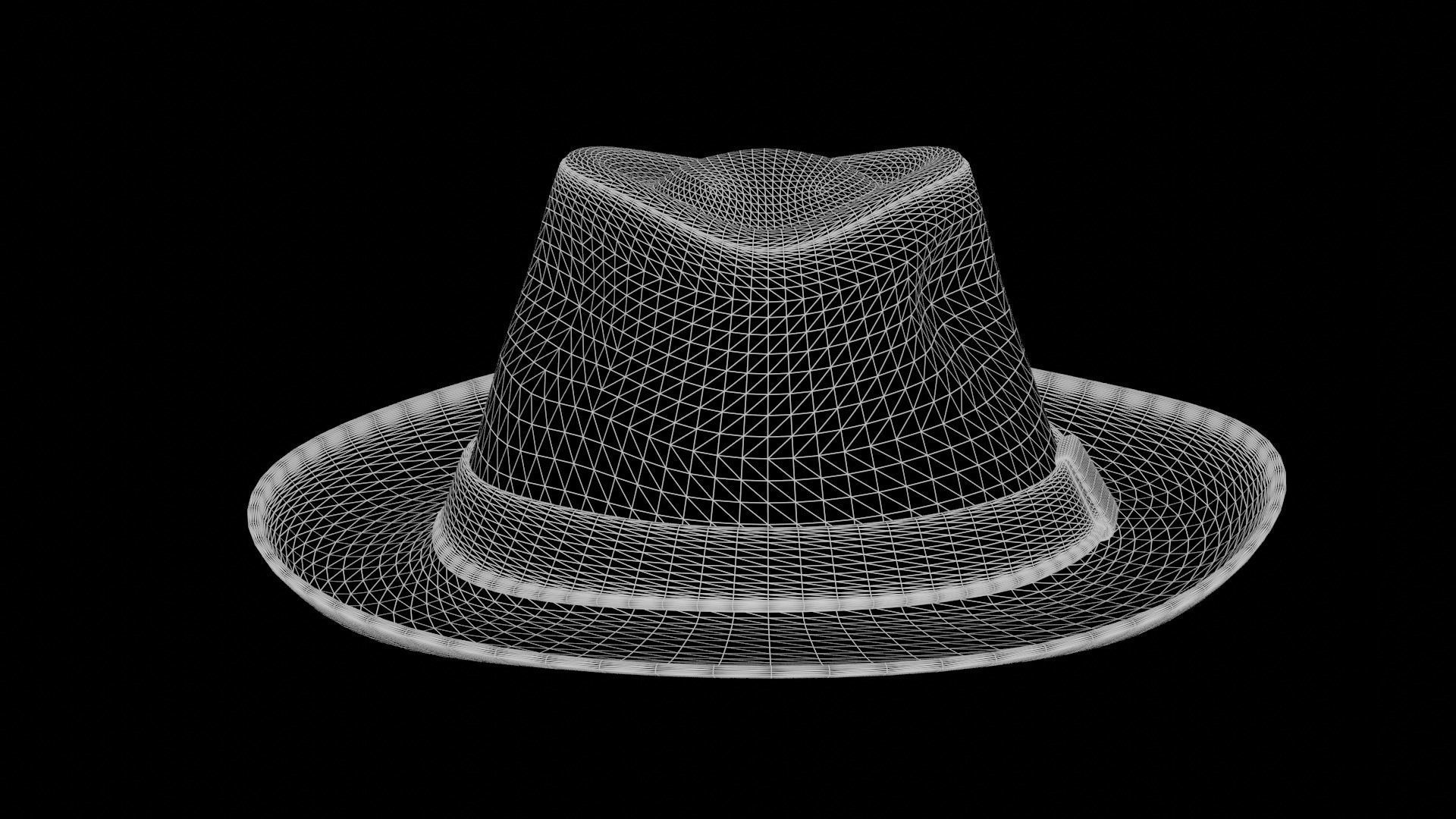 3D model Fedora hat 3 Realistic materials pack unlimited colors VR / AR ...