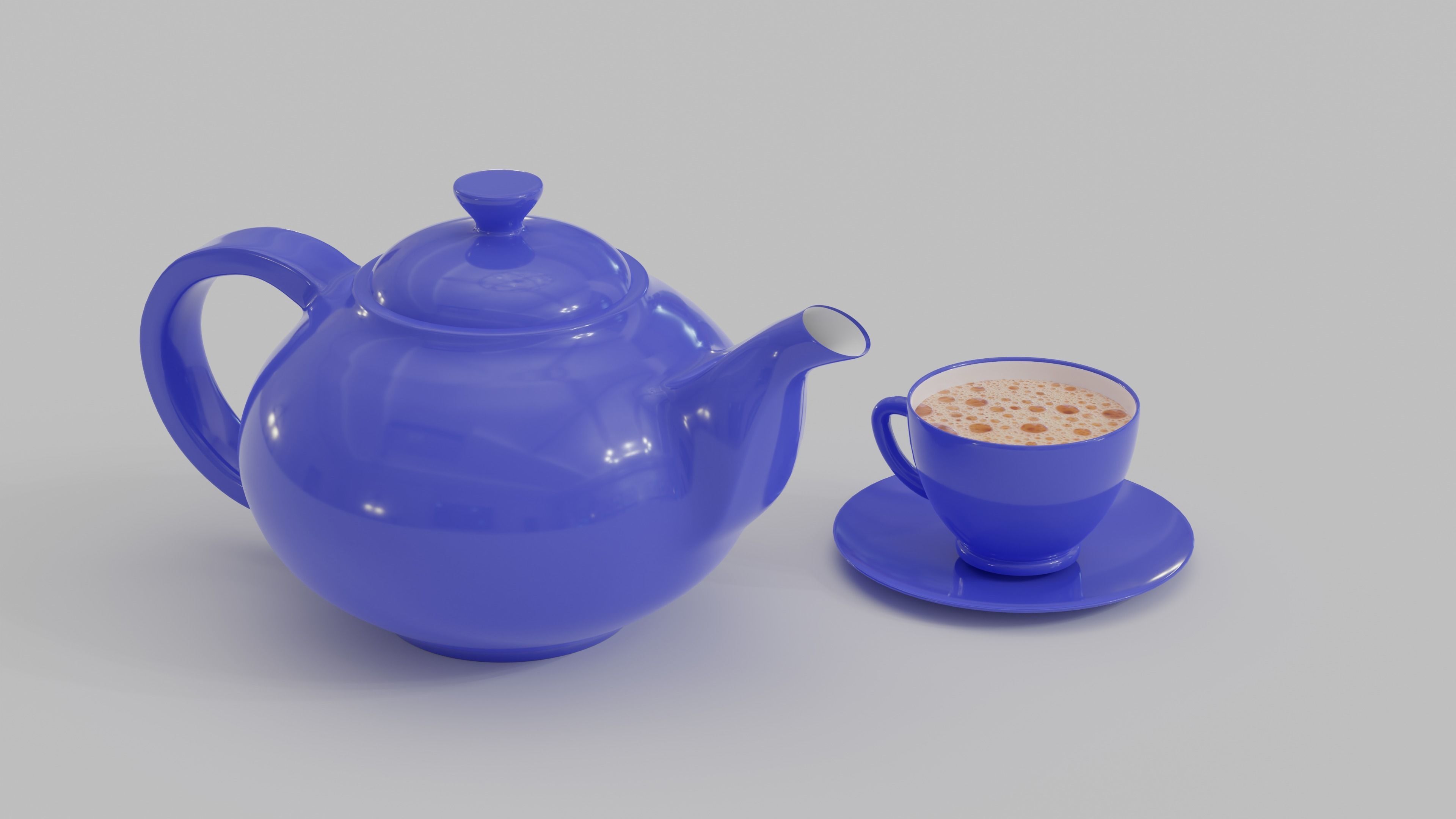 Blender Teapot and Cup 3D model 3D model | CGTrader
