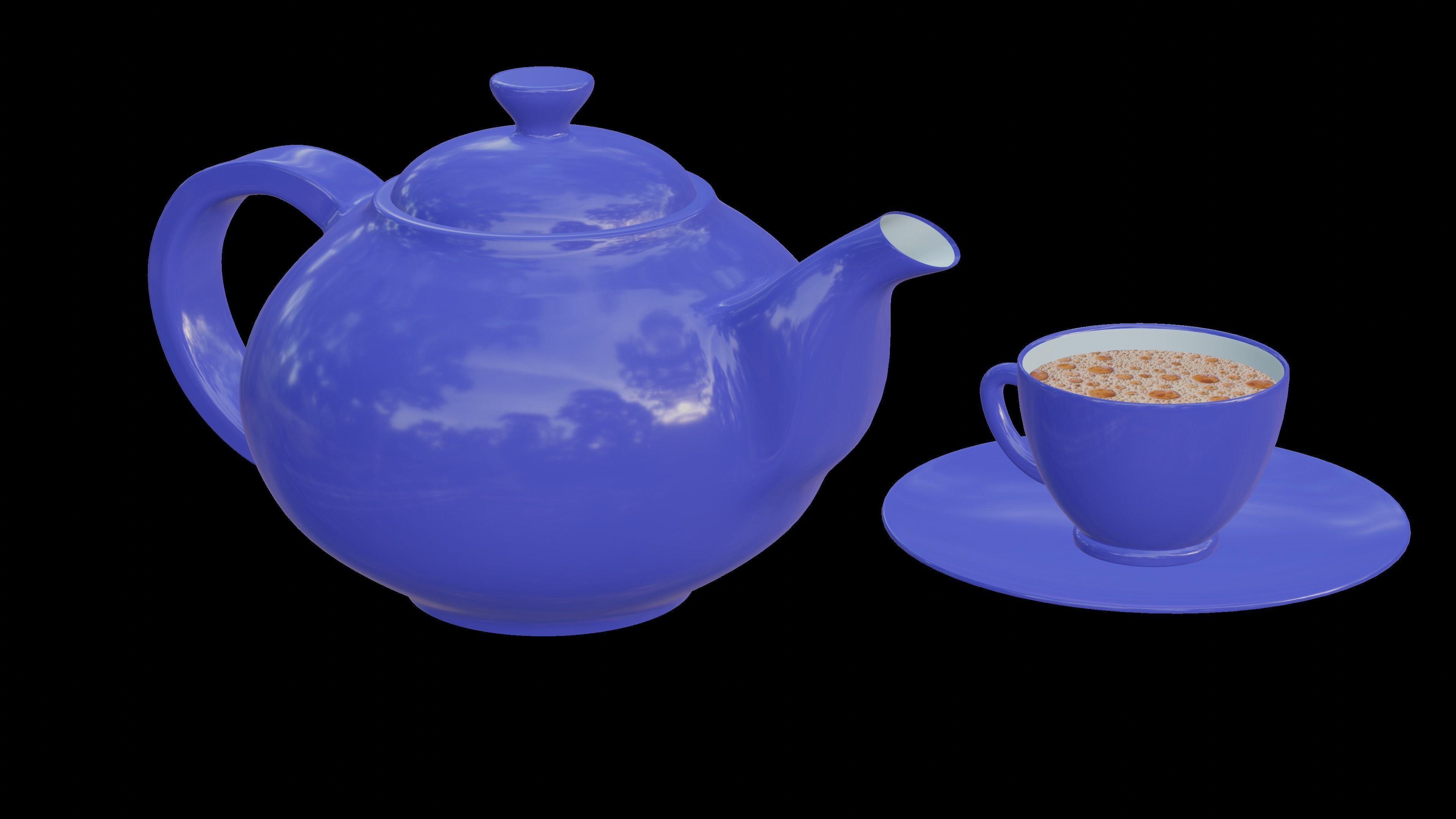 Blender Teapot and Cup 3D model 3D model | CGTrader