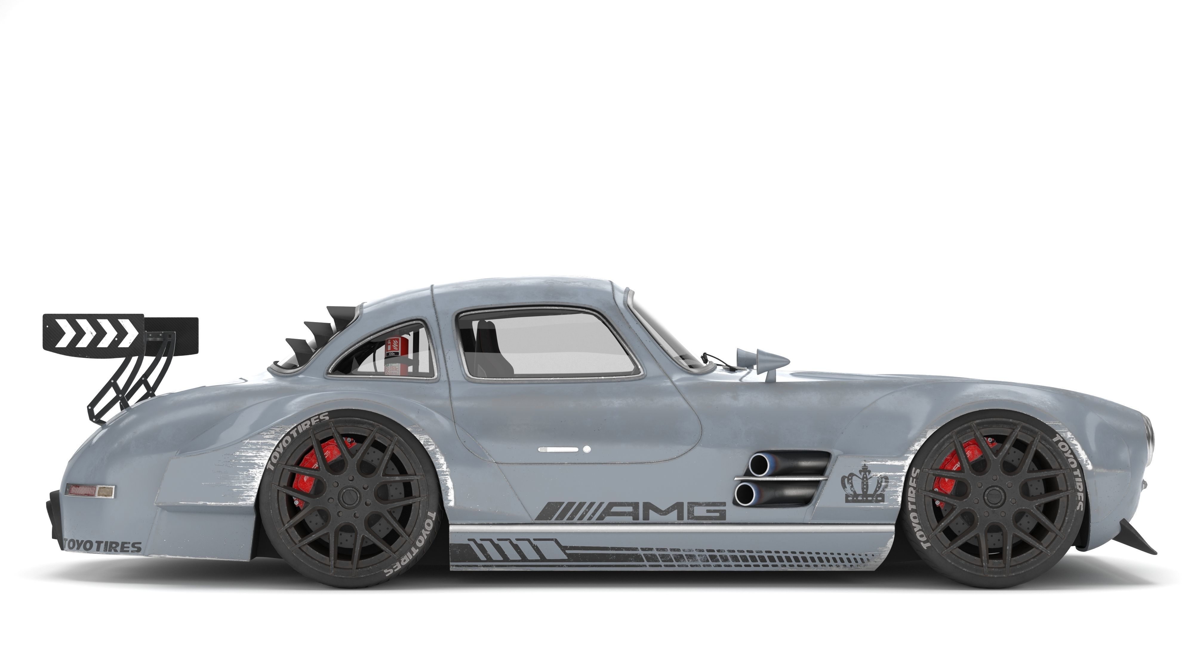 mercedes benz sl 300 gullwing widebody 3D model | CGTrader