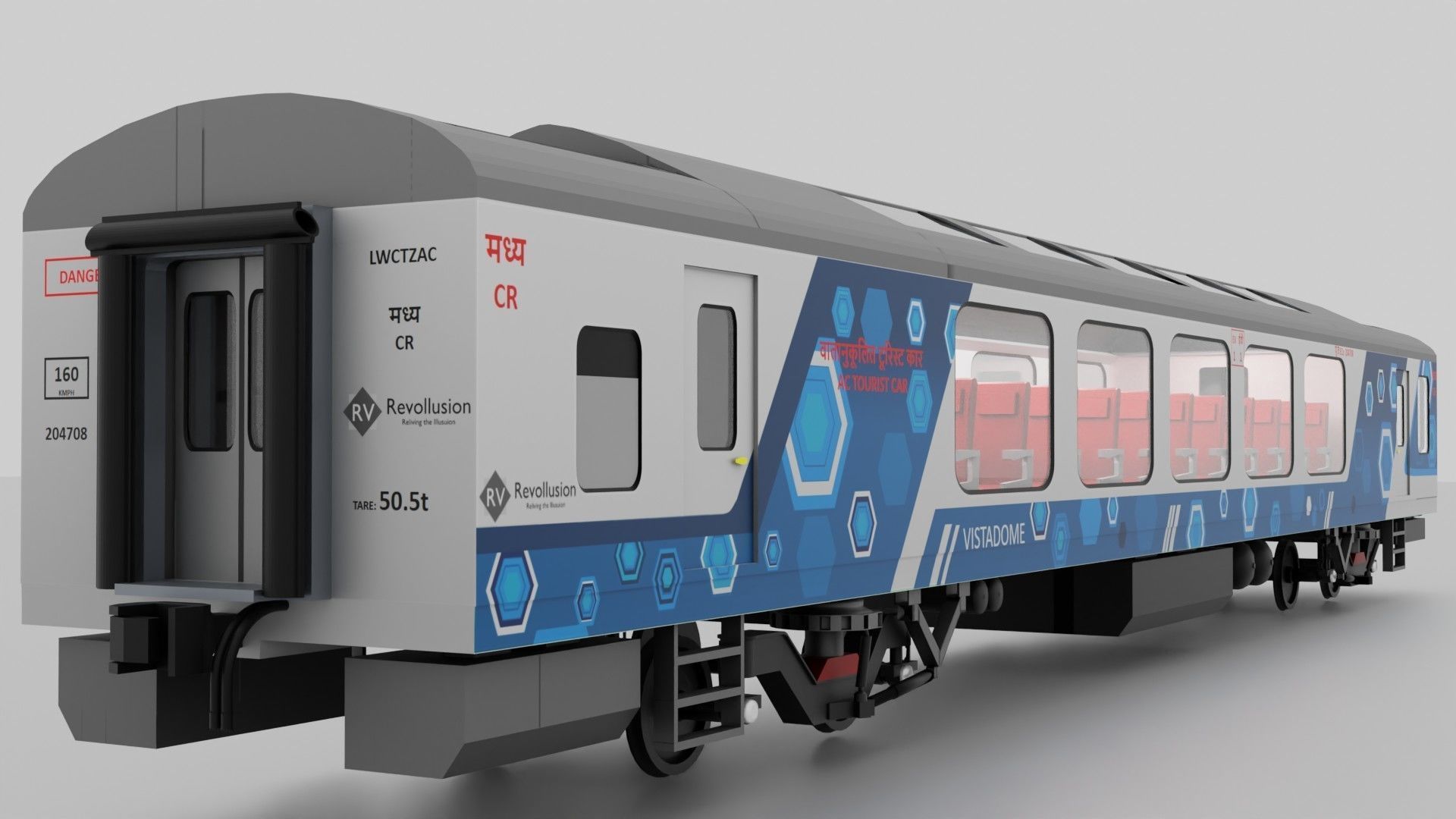 3D LHB Vistadome Coach Indian Railway 3D model | CGTrader