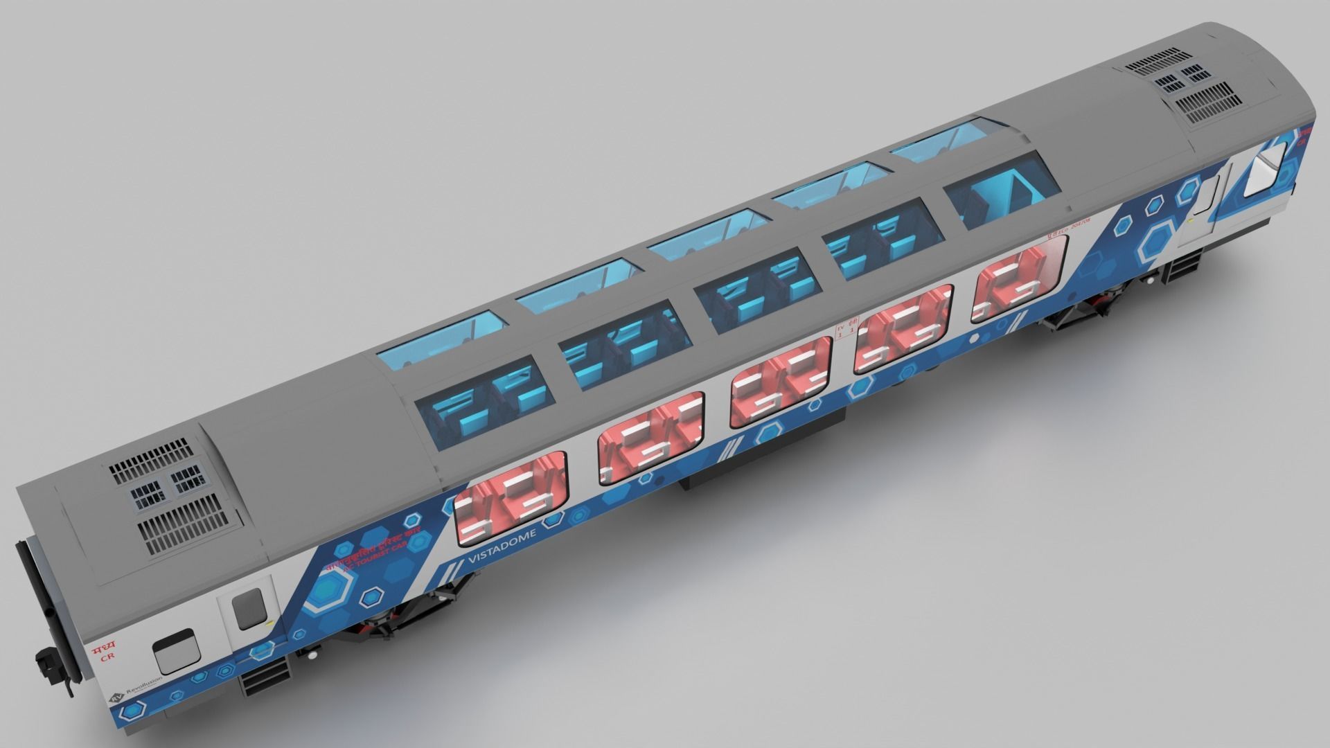 3D LHB Vistadome Coach Indian Railway 3D model | CGTrader