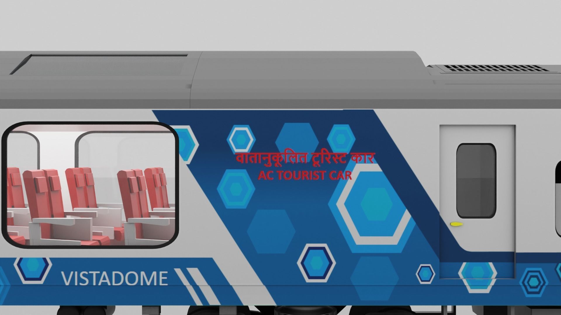 3D LHB Vistadome Coach Indian Railway 3D model | CGTrader