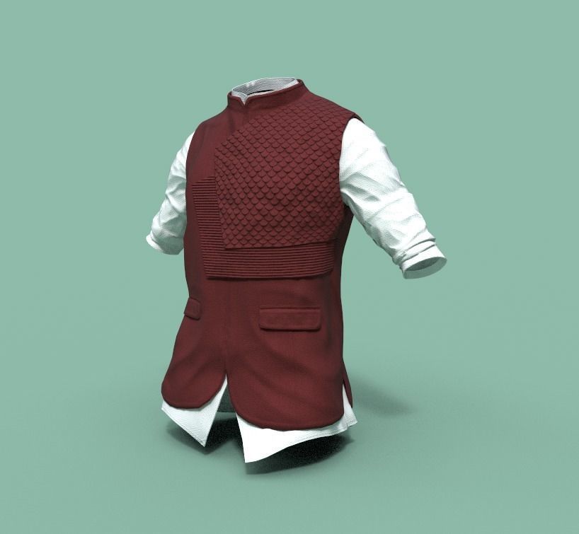 3D model Waistcoat indian kurta VR / AR / low-poly | CGTrader