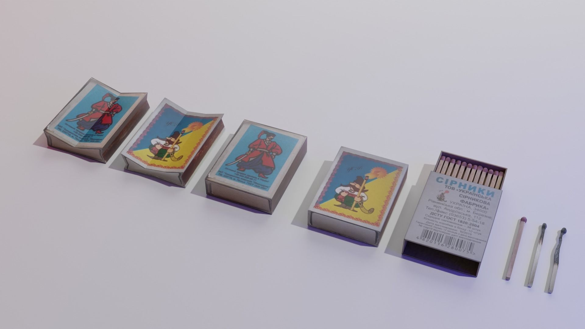 Matchbox and Matches 3D Low-poly 3D model 3D model | CGTrader