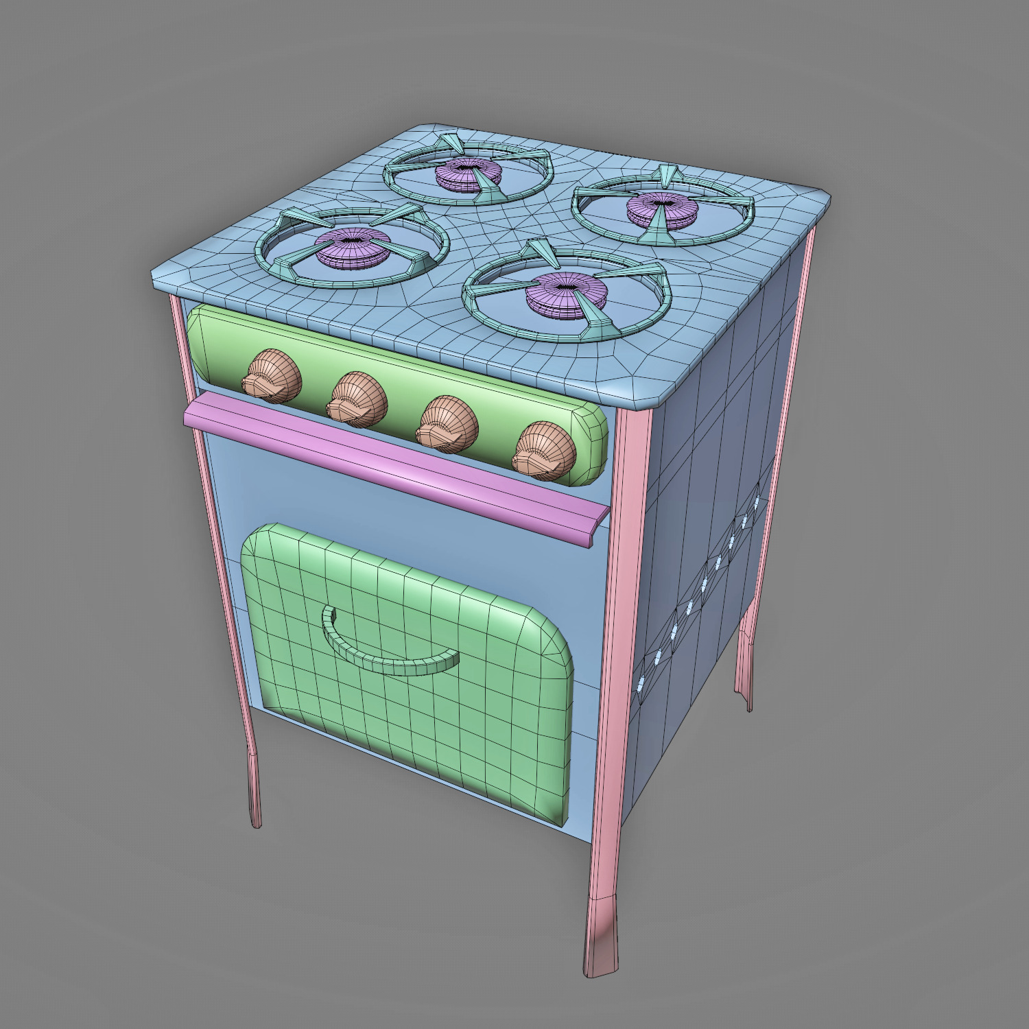 3D model Old Gas Range Soviet VR / AR / low-poly | CGTrader