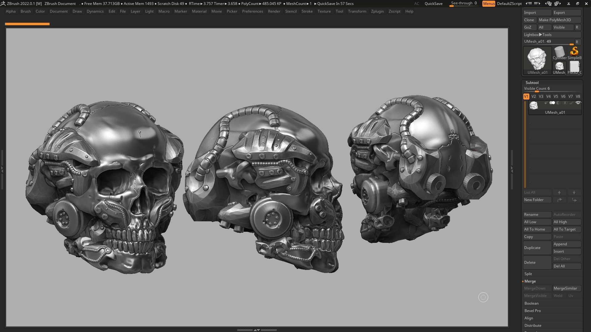 skull robot head a02 3d print model 3D model 3D printable | CGTrader