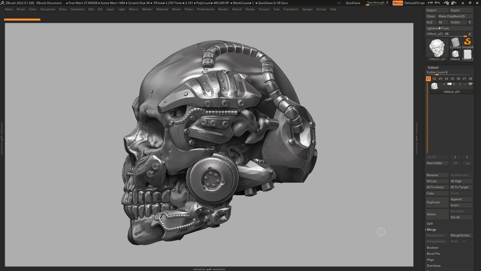 skull robot head a02 3d print model 3D model 3D printable | CGTrader