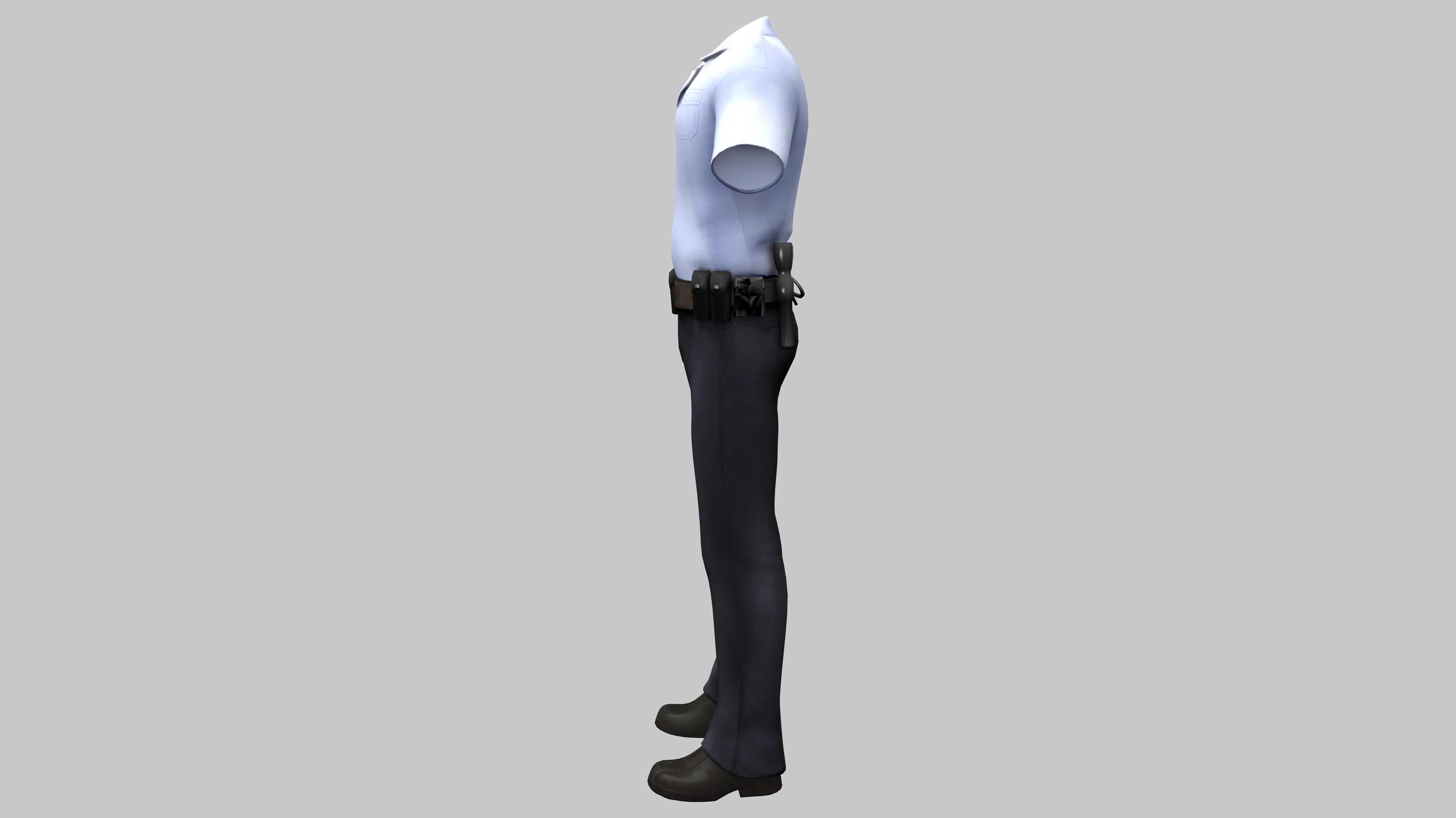 3D model Mens Police Uniform Set VR / AR / low-poly | CGTrader